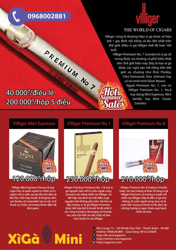 Chào tháng 7 – Chương trình khuyến mãi Villiger – Xì Gà Mini – Xì gà ...